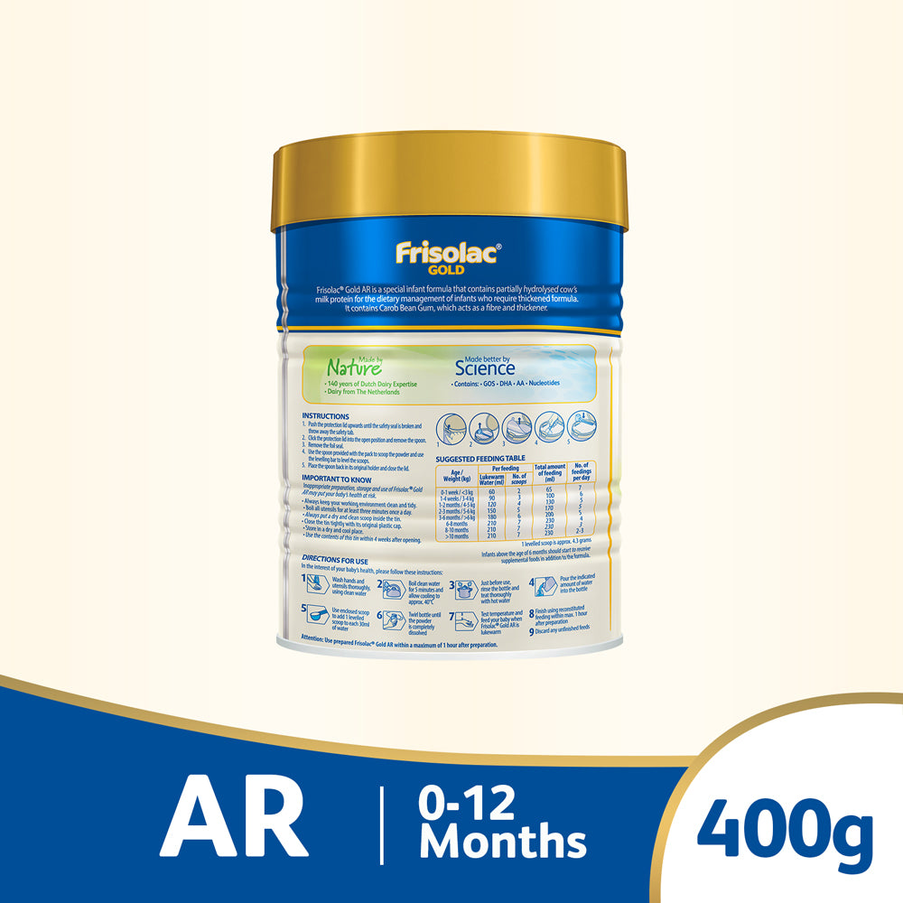 Frisolac Gold AR 400g - Specialty Infant Baby Milk Formula for Newborn ...