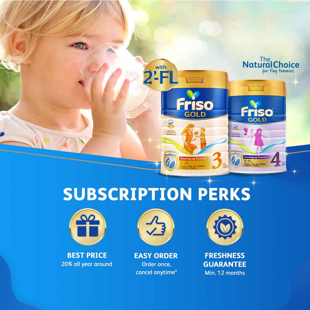 Friso Gold 3 Growing Up Milk with 2-FL 900g for Toddler 1+ years Milk ...